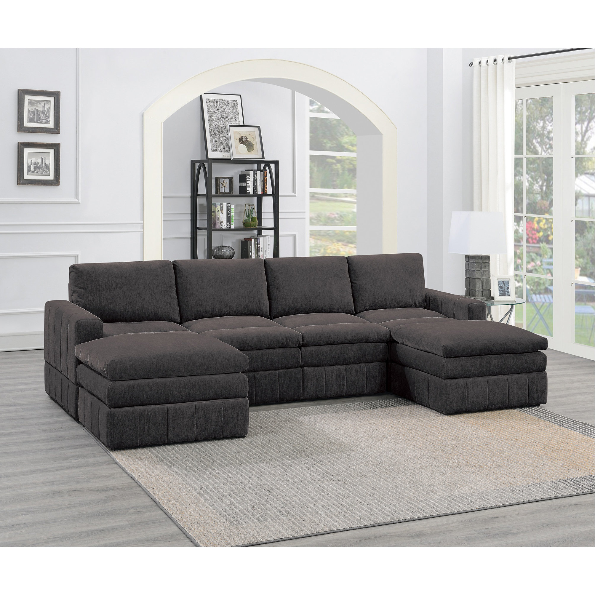 Latitude Run® Contemporary 6Pc Set Modular Sectional Set 2X One Arm ...