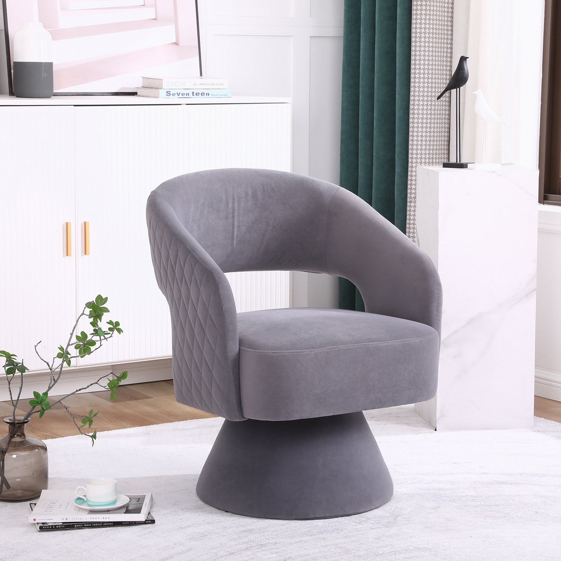 Mercer41 Swivel Accent Chair, Armchair, Single Chair For Living Room ...
