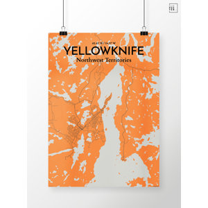 Wrought Studio Yellowknife City Map On Paper Print | Wayfair