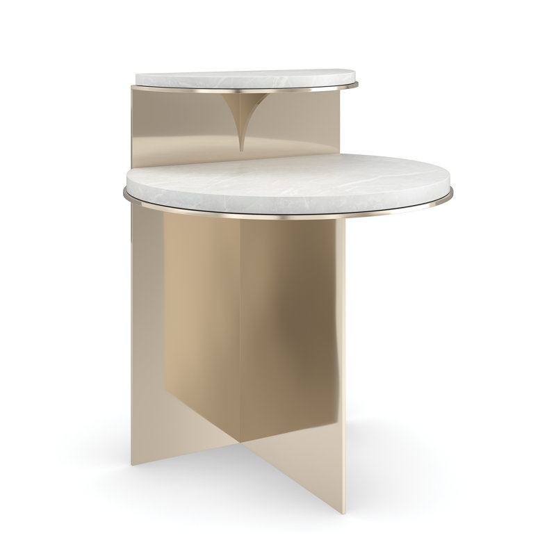 Caracole Classic Touche' Light Stone Abstract End Table with Storage ...