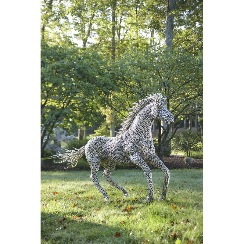 Phillips Collection Stainless Steel Horse Pipe Statue | Perigold