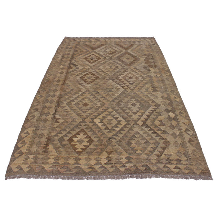 Isabelline Madee Geometric Handmade Rectangle 5'4" x 6'7" Wool Area Rug ...