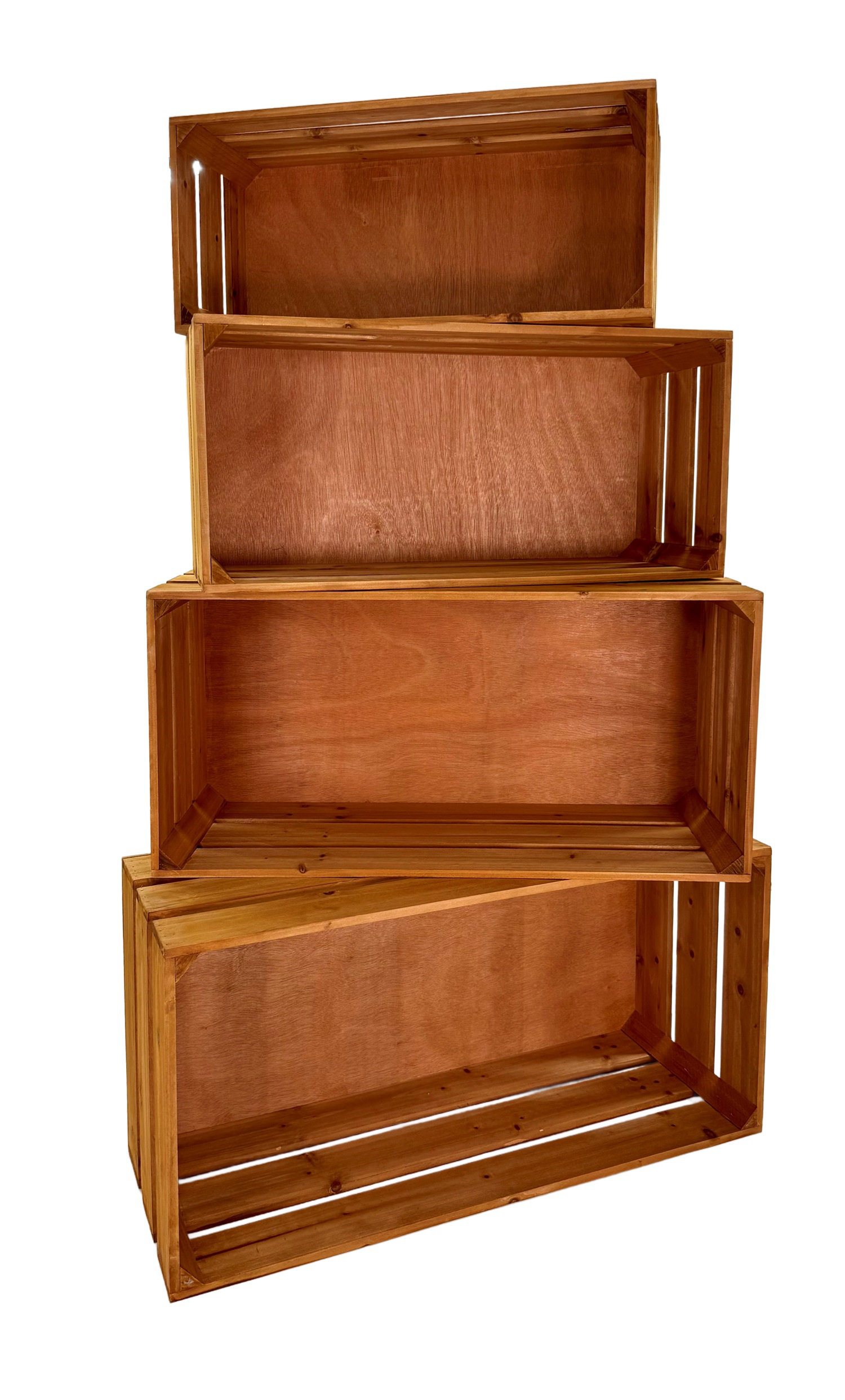 Hokku Designs Pine Rectangle Storage Display Box Set Of 4 - Wayfair Canada