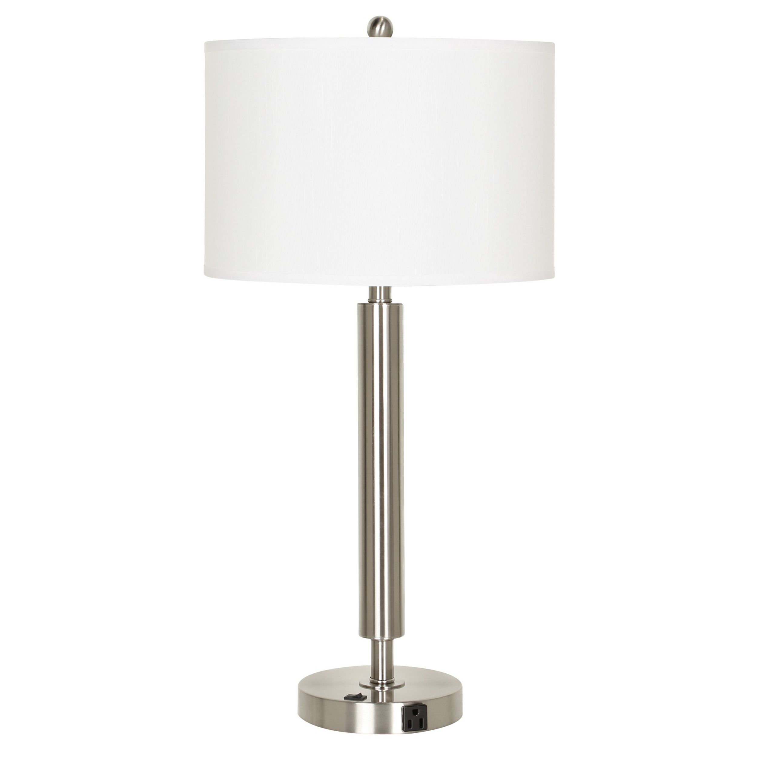 Ebern Designs Lampe de table argentée 30 "avec prise Yashil - Wayfair ...