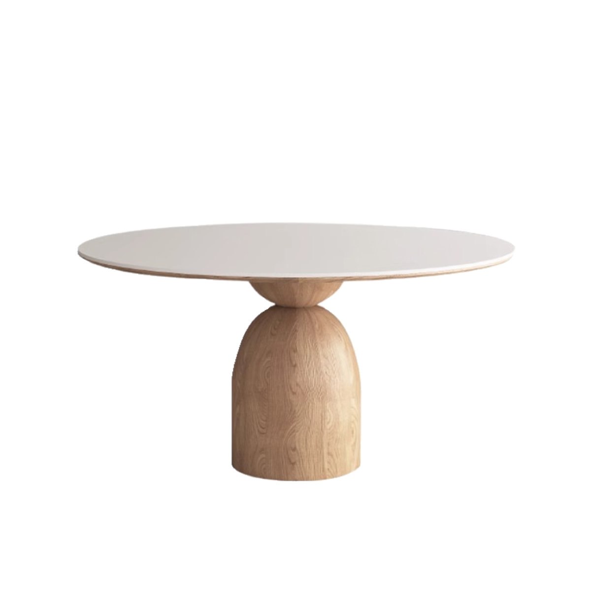 VERTIMBER Rock plate solid wood dining table, white round breakroom ...