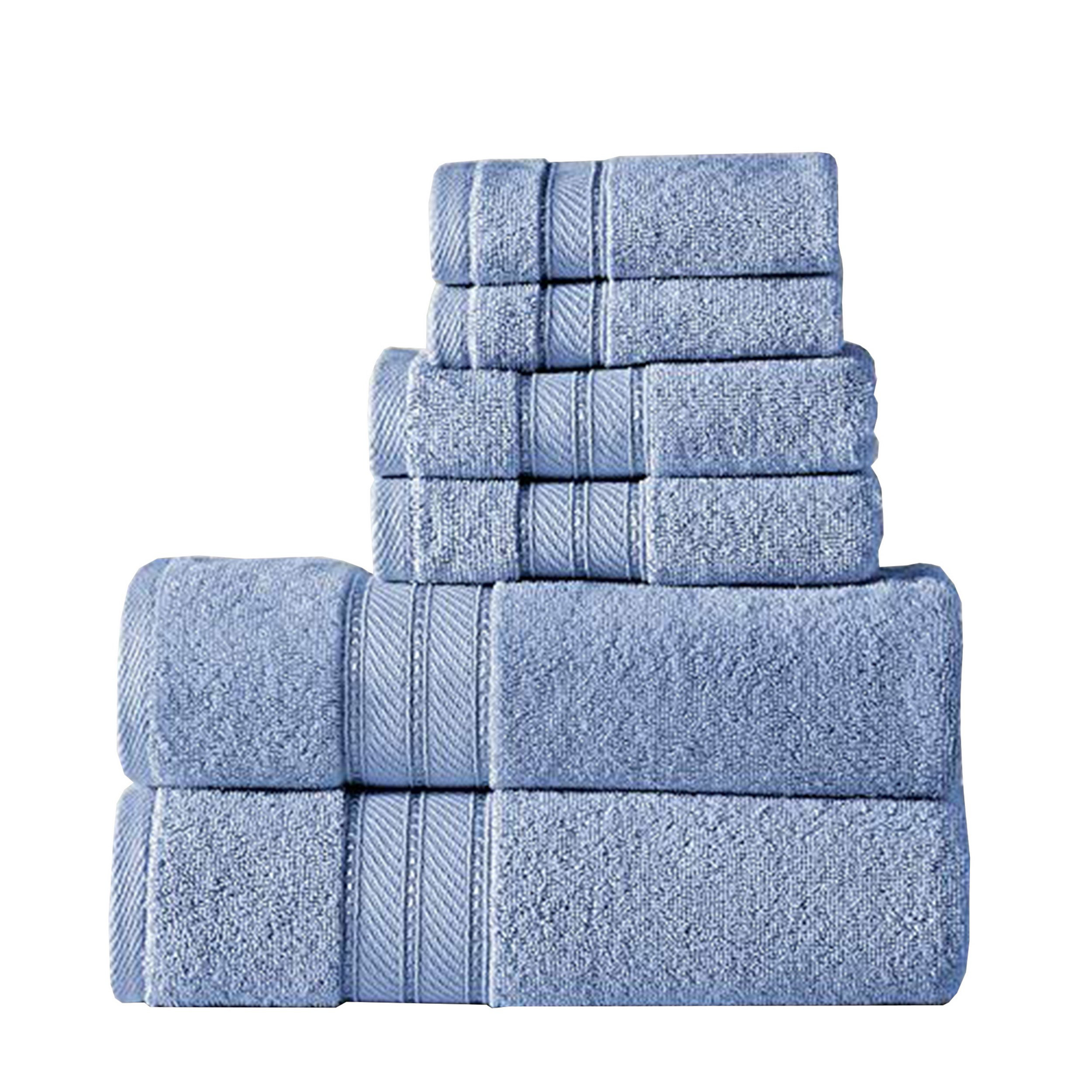 Modern Threads - Spun Loft 6-Piece 100% Combed Cotton Towel Set - Bath ...