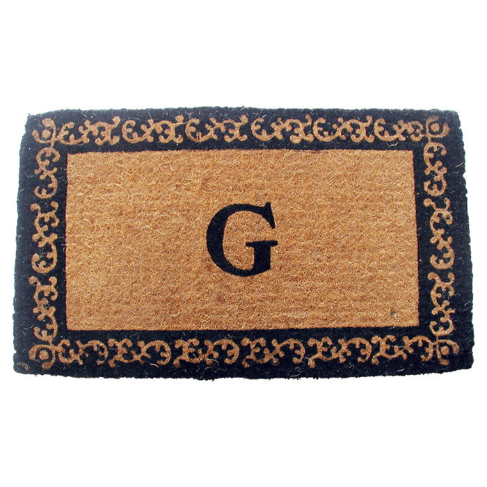 Geo Crafts, Inc Sadie Monogrammed 38 in. x 24 in. Indoor Door Mat ...