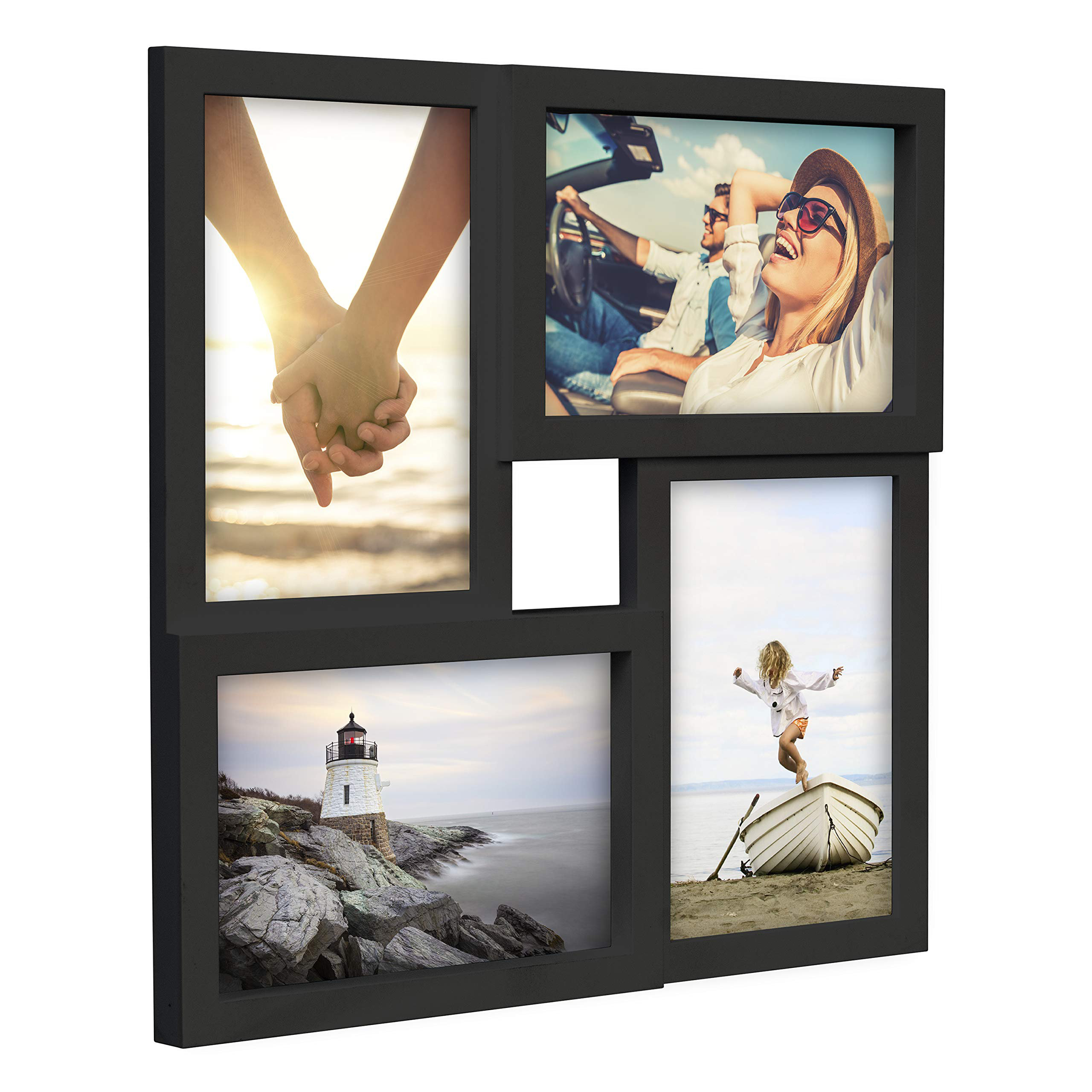 Latitude Run® 4-Opening Matted Collage Frame, Displays Four 4X6 Photos ...