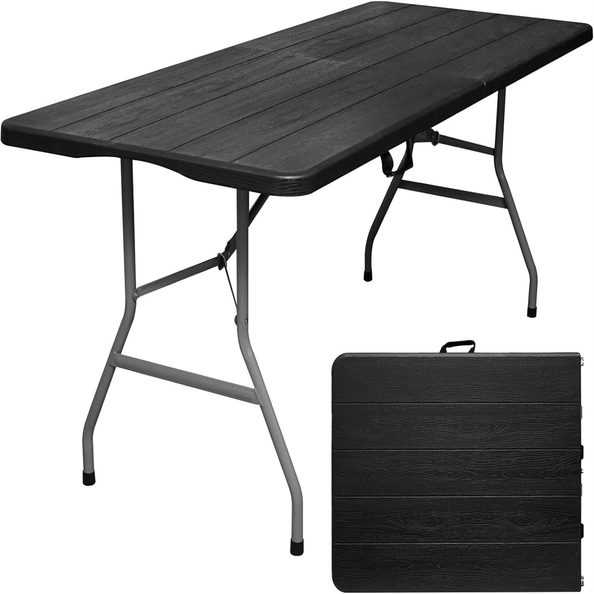 SUBORM Portable Heavy Duty Plastic Folding Table, 6-Foot Folding Table ...