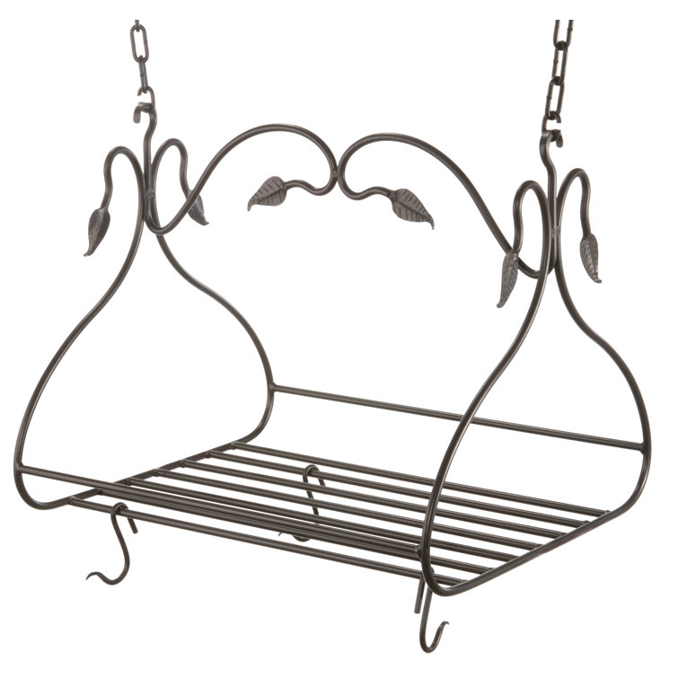 Fleur De Lis Living Metal Handcrafted Rectangle Hanging Pot Rack | Wayfair