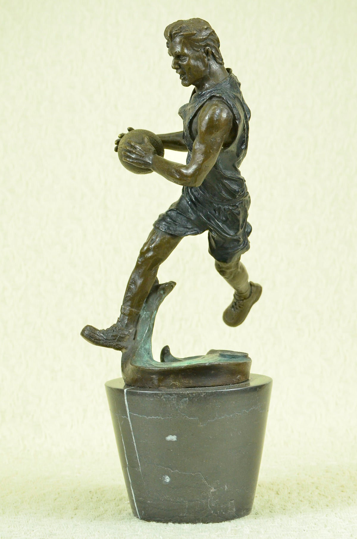 Red Barrel Studio® BASKETBALL REAL BRONZE FIGURINE MARBLE AWARD SPORT ...
