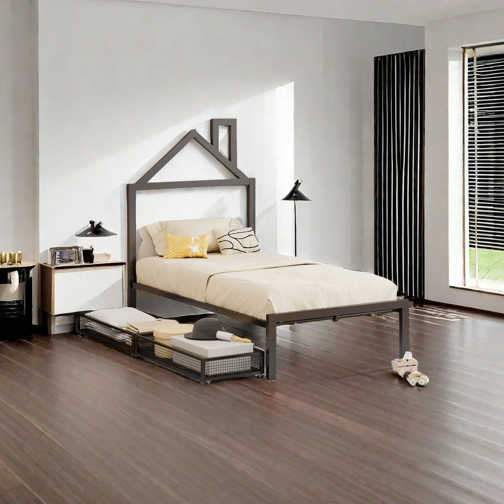 Harper Orchard Adisson Metal Open-Frame Storage Bed | Wayfair