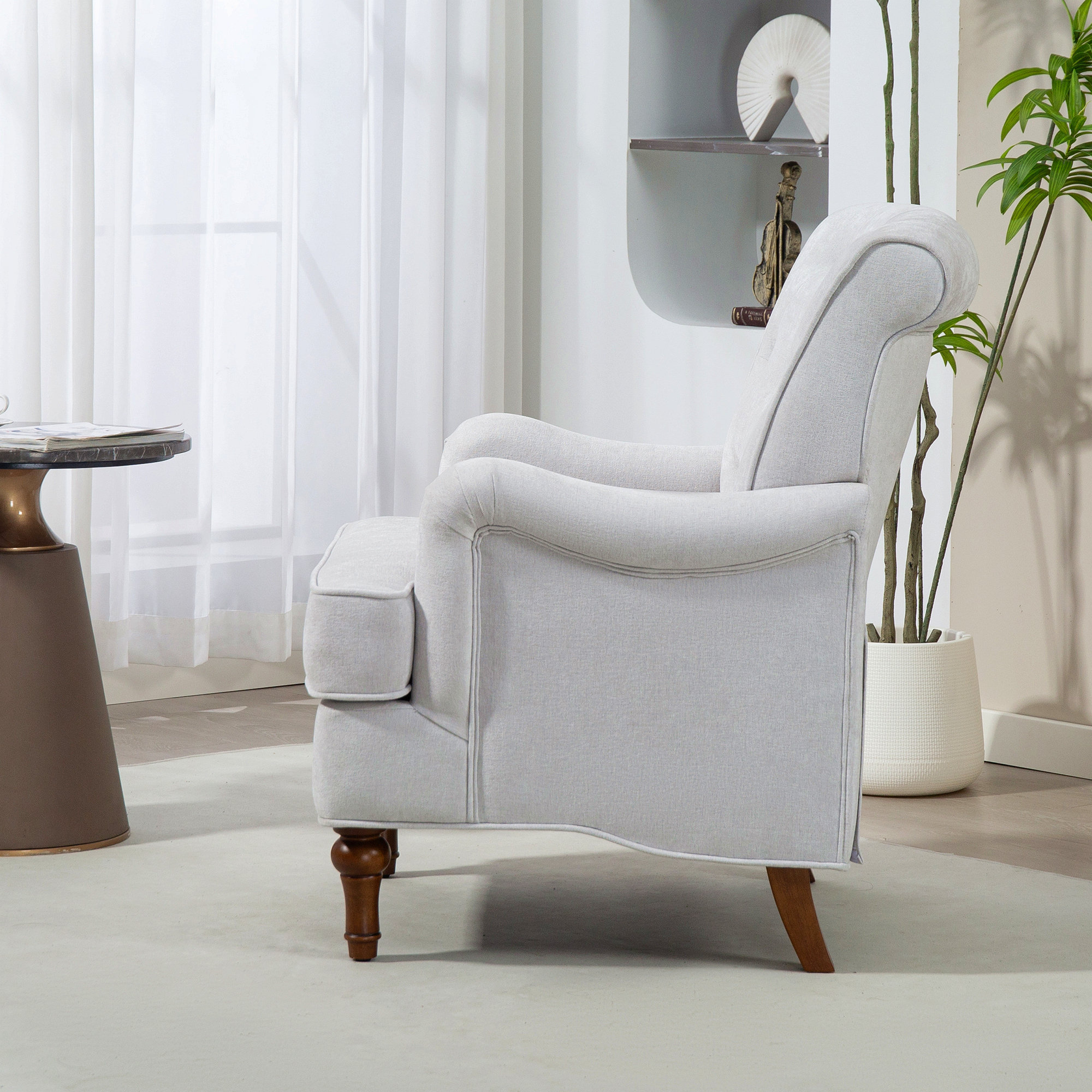 Lark Manor™ Accent Chair With Comfy Chenille Club Fabric,Comfy ...