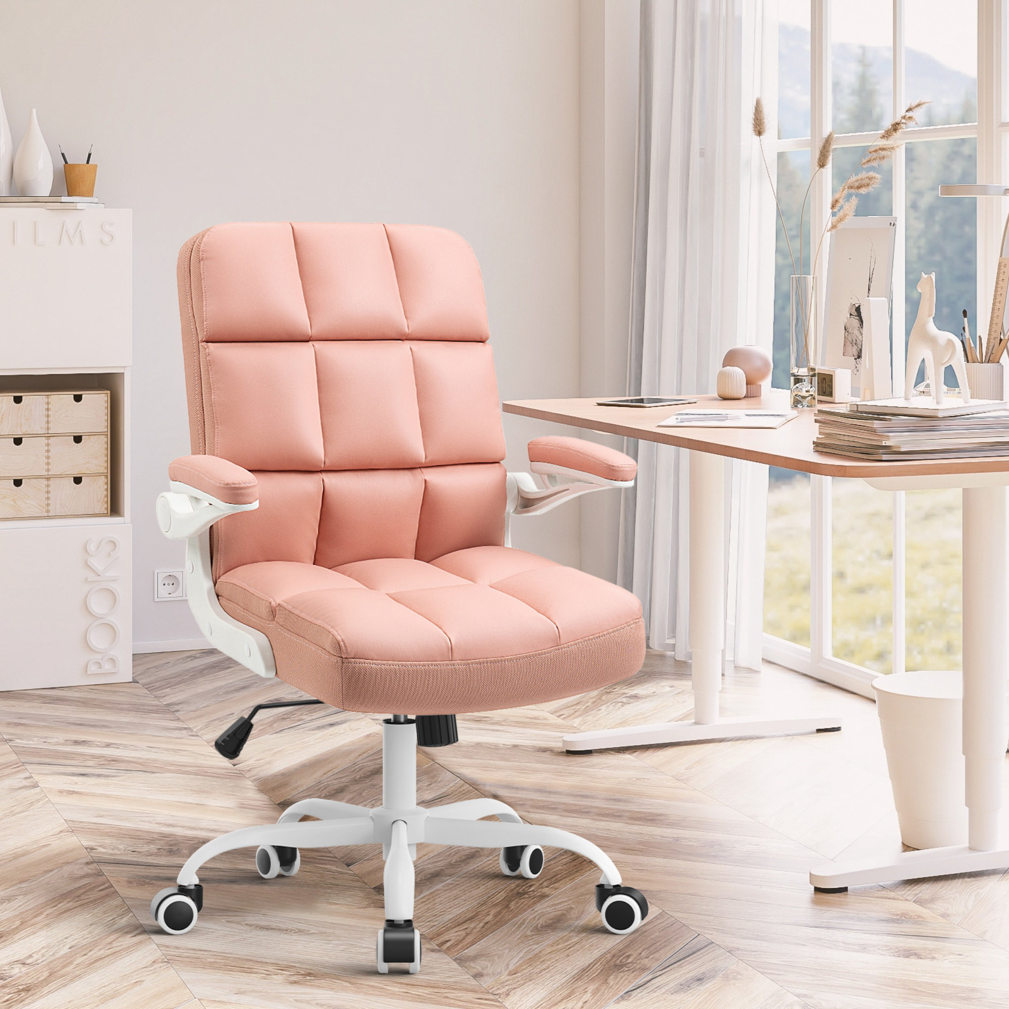 Ebern Designs Faux Leather Cute Office Chair & Reviews | Wayfair