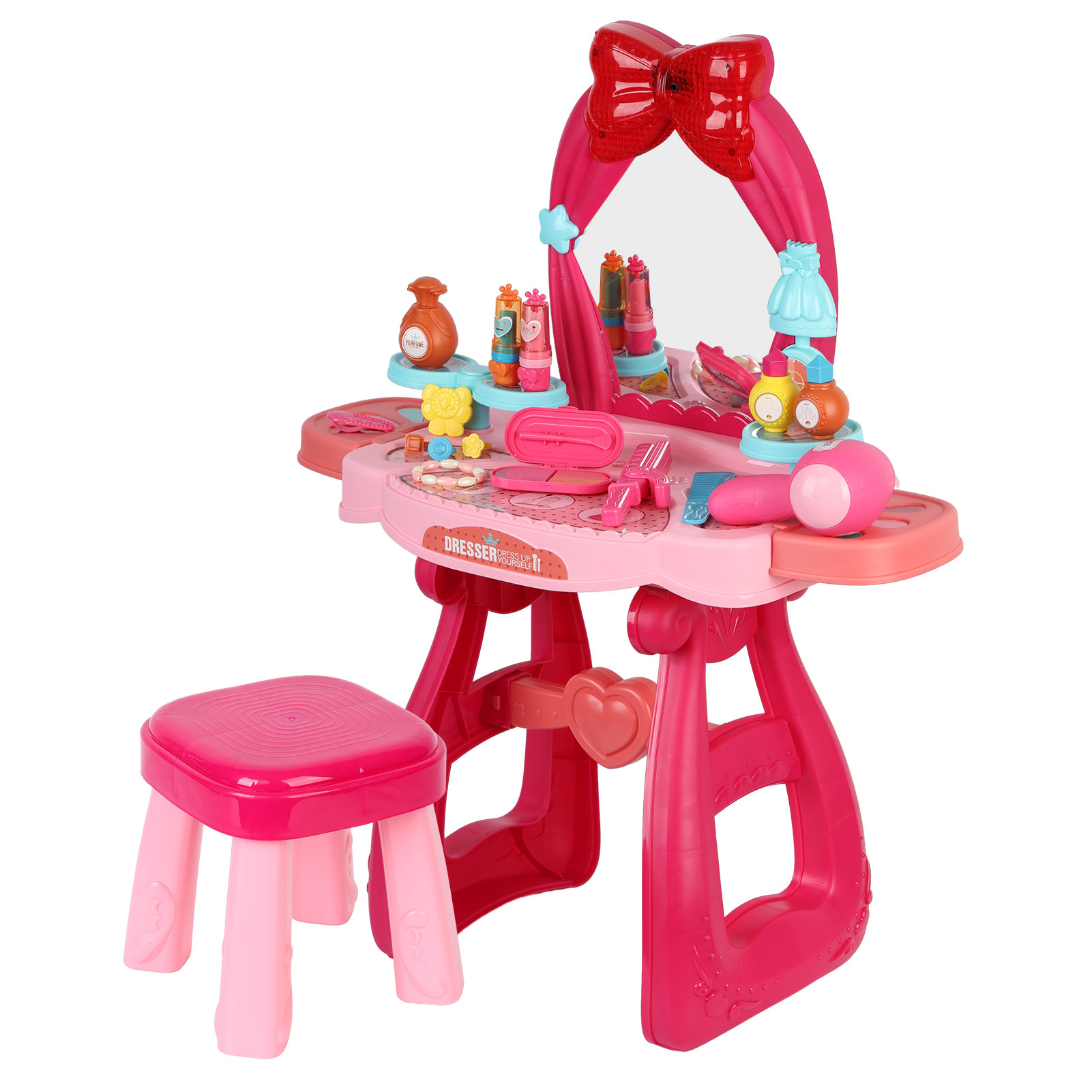 Gemma Violet Toddler Vanity Toys,Kids Vanity Set with Mirror Chair ...
