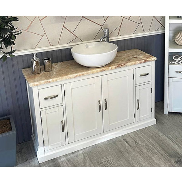 Ebern Designs Arceneaux Solid Beech 1230mm Free-standing Single Vanity ...