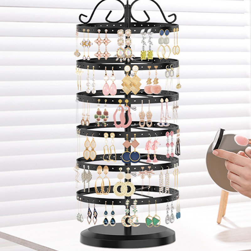 Lark Manor 6 Tier Metal Rotating Earring Holder Organizer,Storage ...