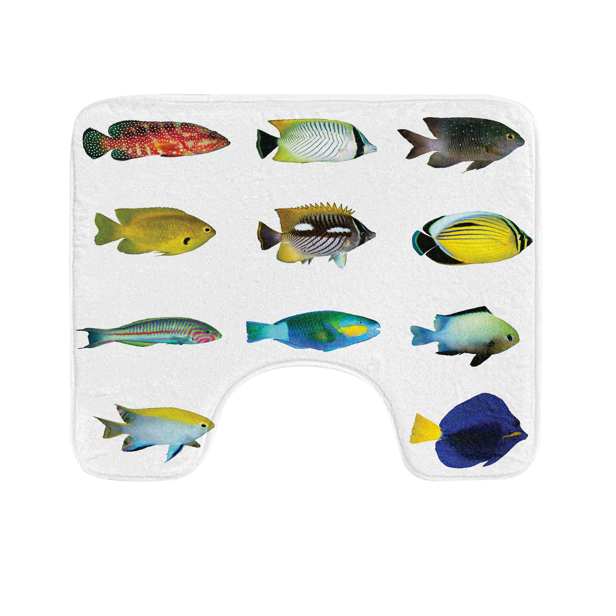 Bay Isle Home™ Fish Toilet Mat U-Shape Bathroom Rug 20" Multicolor ...