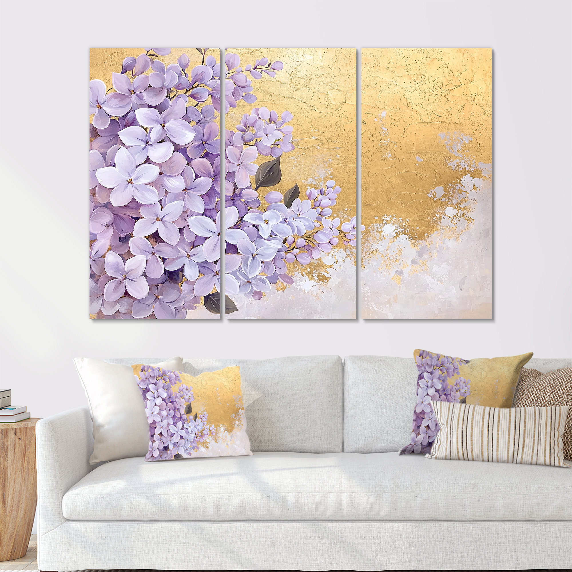 Mercer41 Lilacs Springtime Golden Harmony III - Lilacs Wall Décor Set ...
