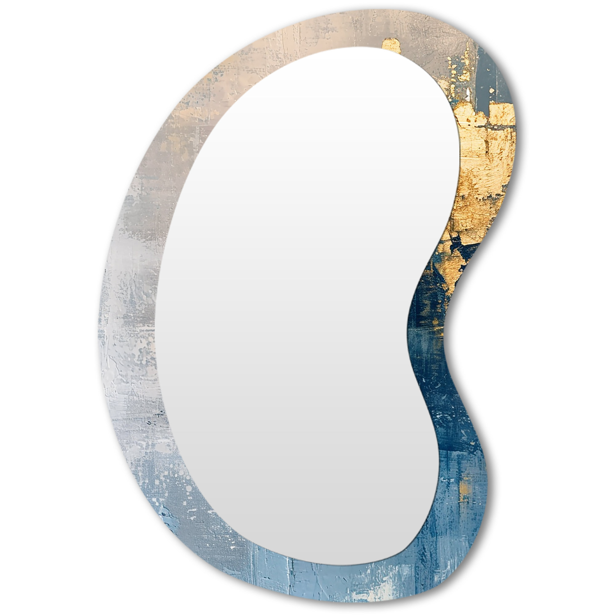 Ivy Bronx Gaynard Tender Gold On Grunge Blue - Abstract Painting ...