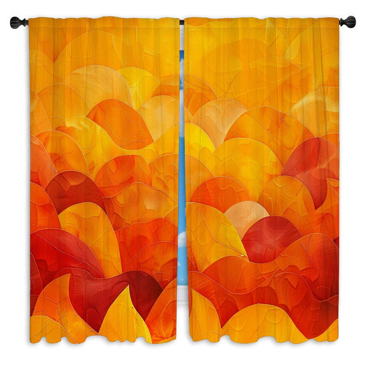 East Urban Home Organic Shapes Window Curtains Art Curvy Pattern Drapes ...