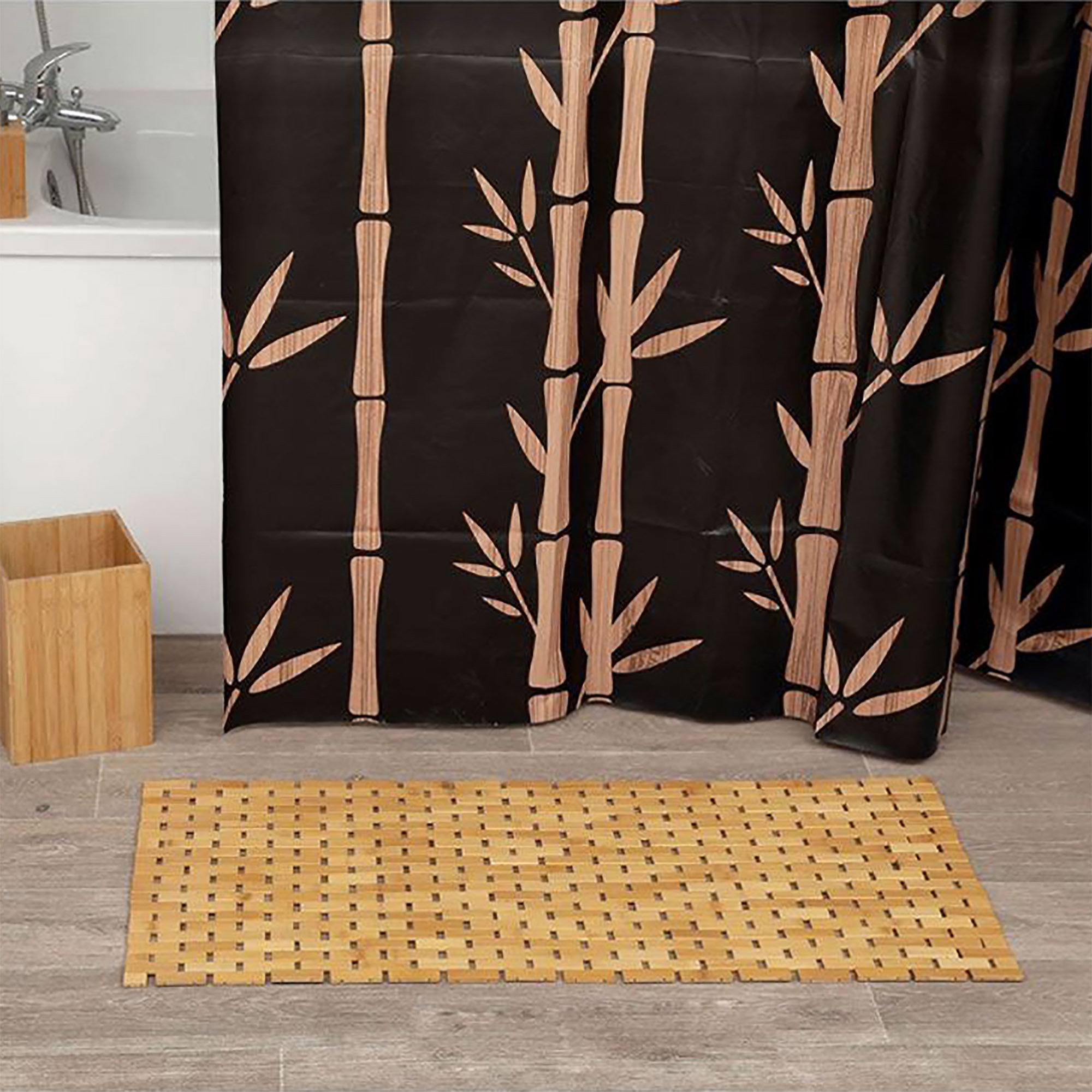 Evideco Long Bamboo Slats Roll-Up Foldable Square Rayon from Bamboo ...