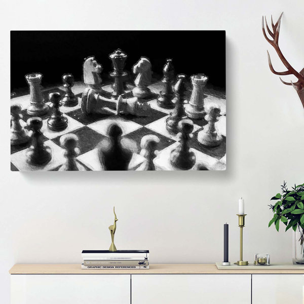 East Urban Home Chess Checkmate - Wrapped Canvas Painting | Wayfair.co.uk