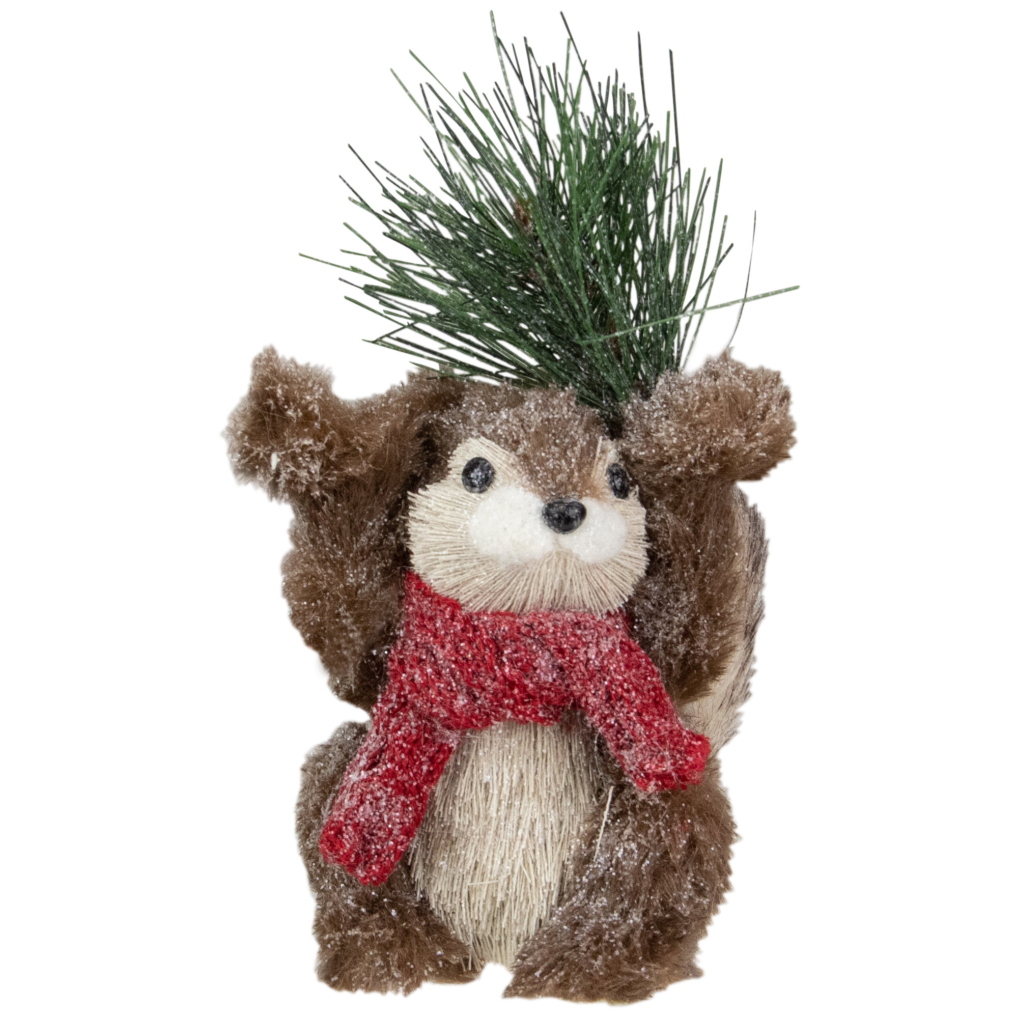 Northlight Seasonal 7" Standing Squirrel with Pine Sprig and Red Scarf ...