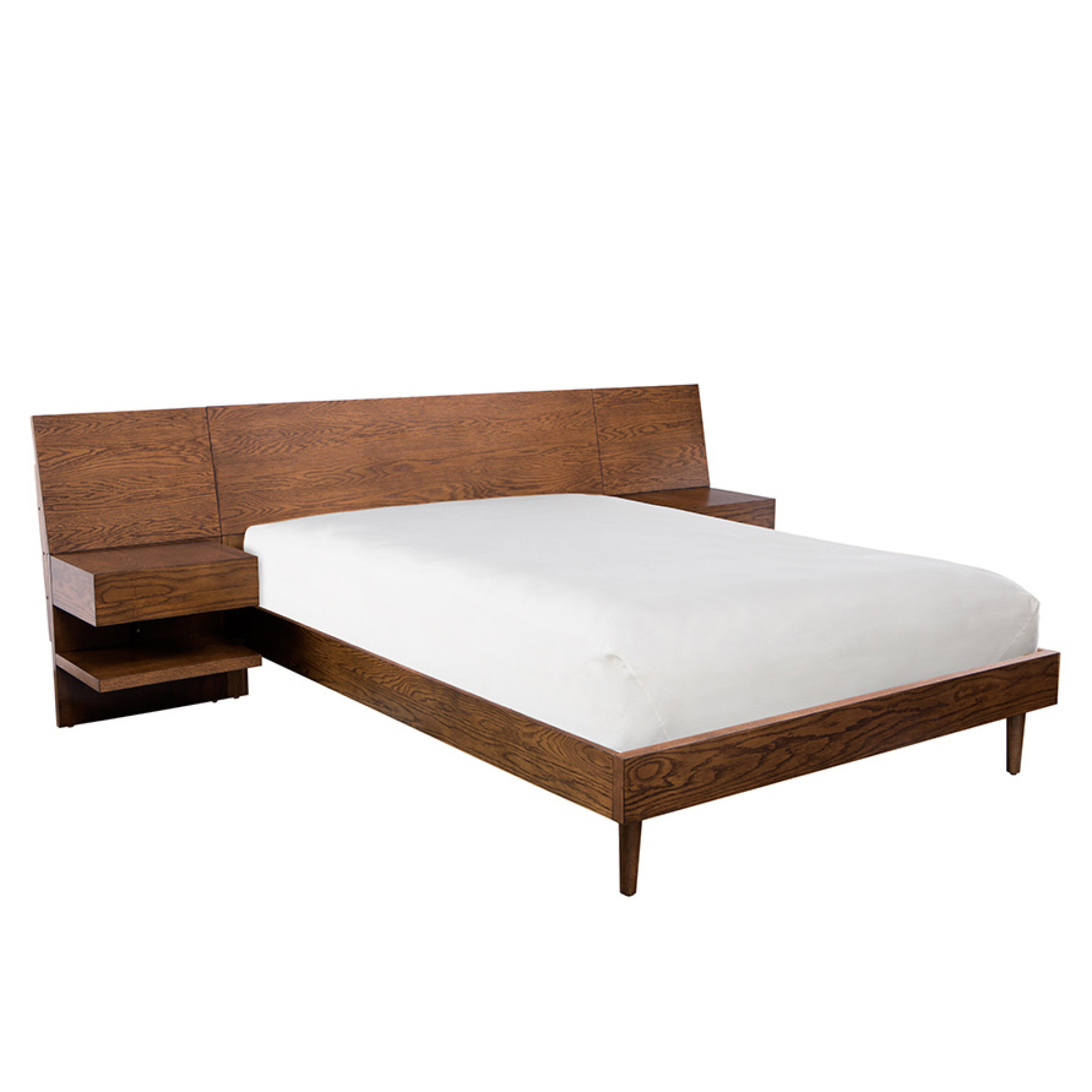 George Oliver Elegant Queen Bedframe Set With Solid Wood Materials And ...