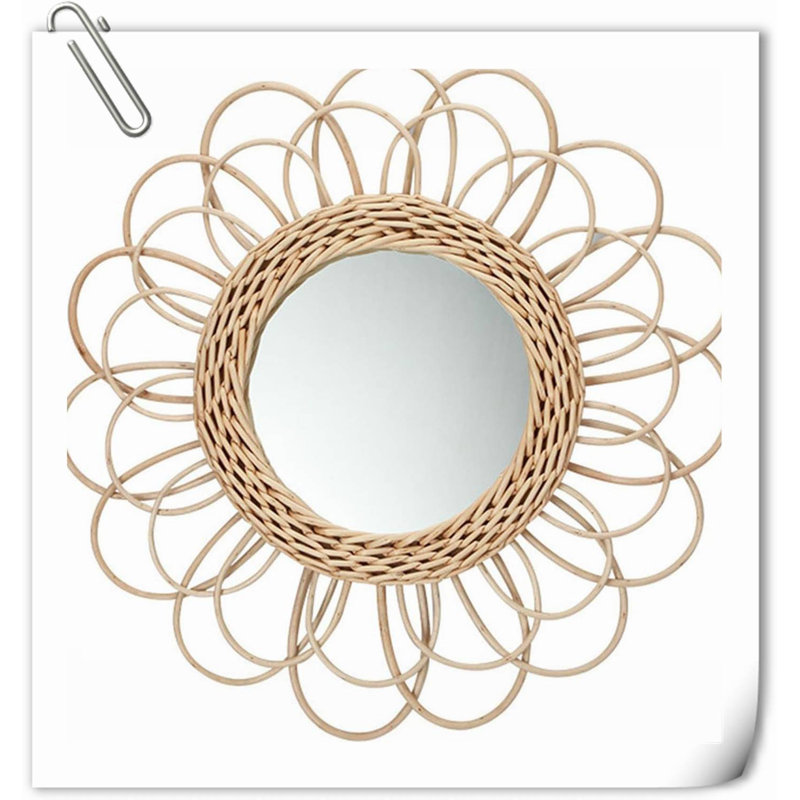 Bay Isle Home™ Rattan Mirrors For Wall, Boho Chic Rattan Round Mirror ...