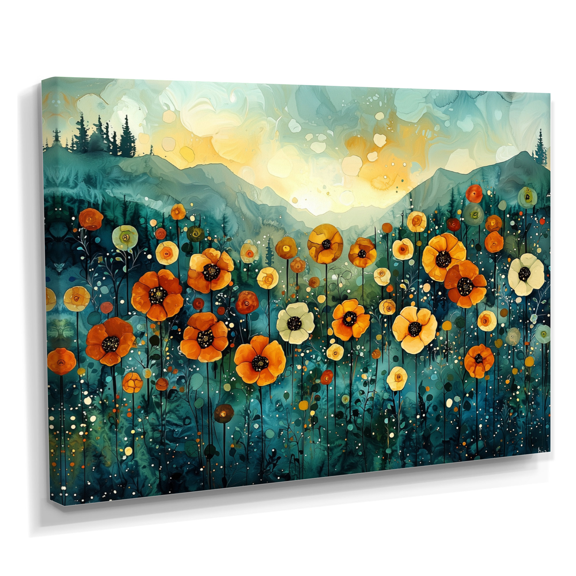 Winston Porter Sunset Marigold Field Of Emeral Layers II - Marigold ...