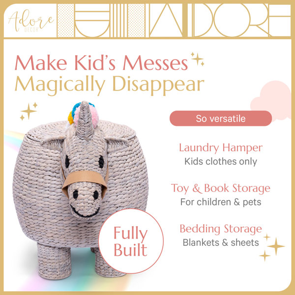 Adore Decor Unicorn Laundry Hamper, Child & Pet Safe Toy Basket or Baby ...