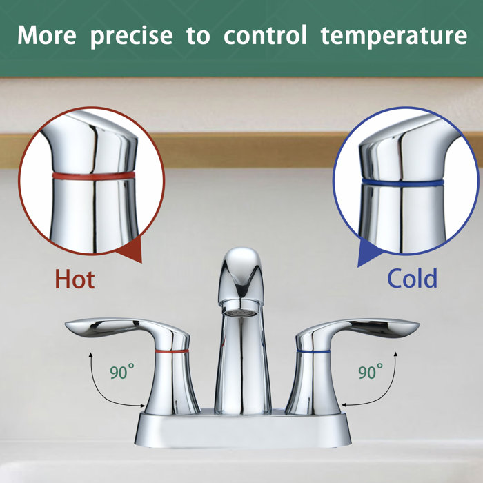 Hskbath Centerset Faucet 2-handle Bathroom Vanity Faucet with Drain ...