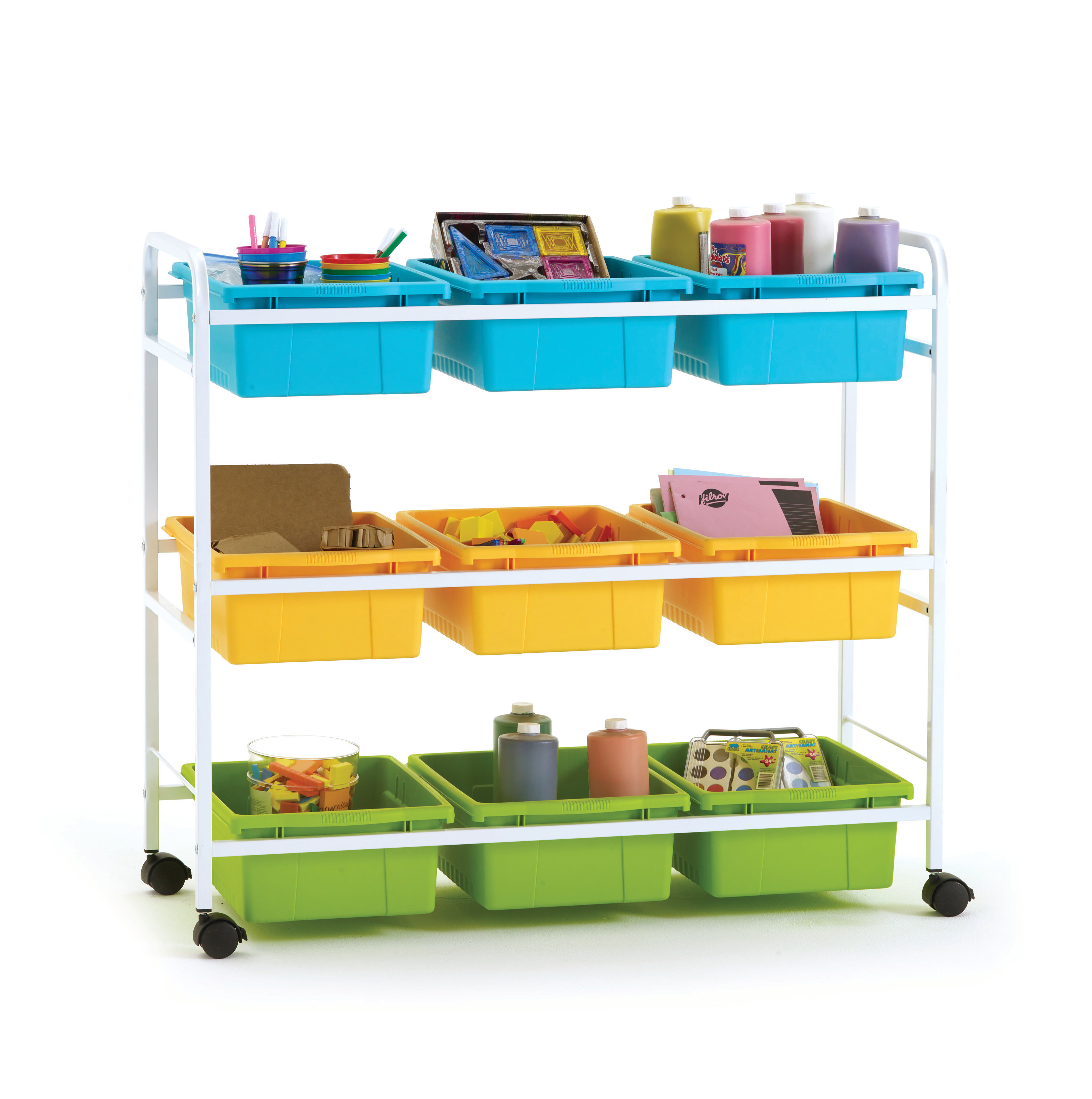 Copernicus Double Sided 9 Compartment Teaching Cart with Bins | Wayfair
