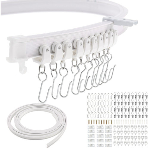 Draper 16.4Ft/5M Flexible Bendable Ceiling Curtain Track,Curved Curtain ...