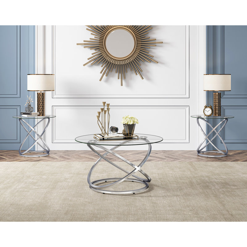 O&K FURNITURE 3 - Piece Living Room Table Set & Reviews | Wayfair