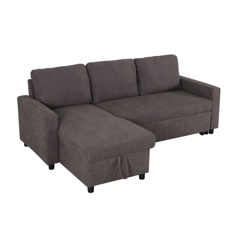 Latitude Run® Jossif 83'' Velvet Sectional Sofa with Storage Chaise ...