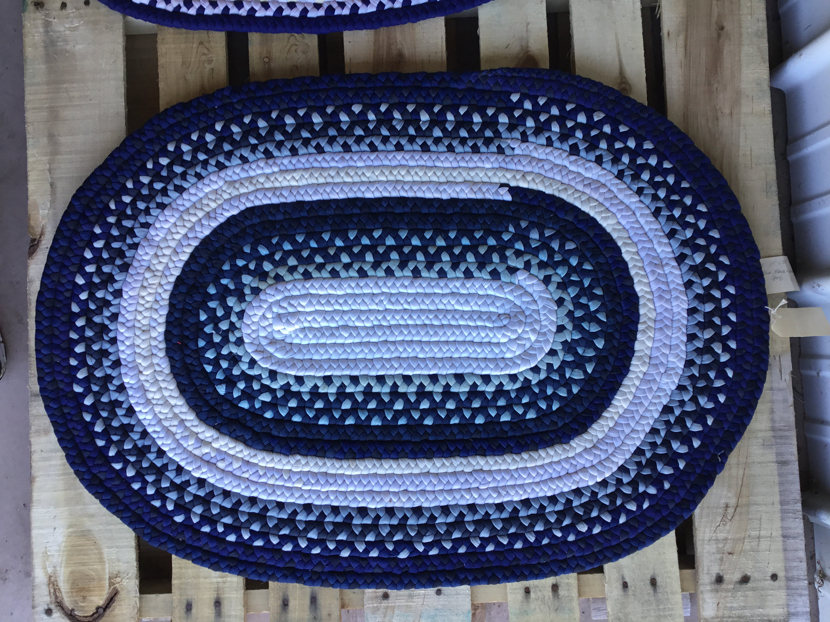 August Grove® Oval Handmade Braided Blue Indoor / Outdoor Area Rug ...