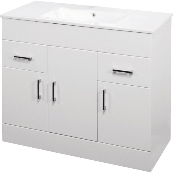Nuie Eden 1005mm Free Standing Single Bathroom Vanity with Integrated ...