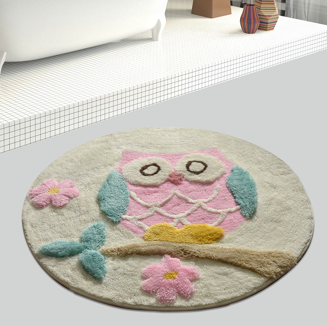 Isabelle & Max Cowles Arbela Shaggy Green/Pink Rug | Wayfair.co.uk