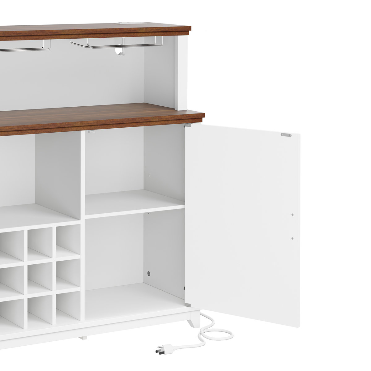 Wrought Studio™ Lachaka 55.12'' Stylish Bar Cabinet with Adjustable ...