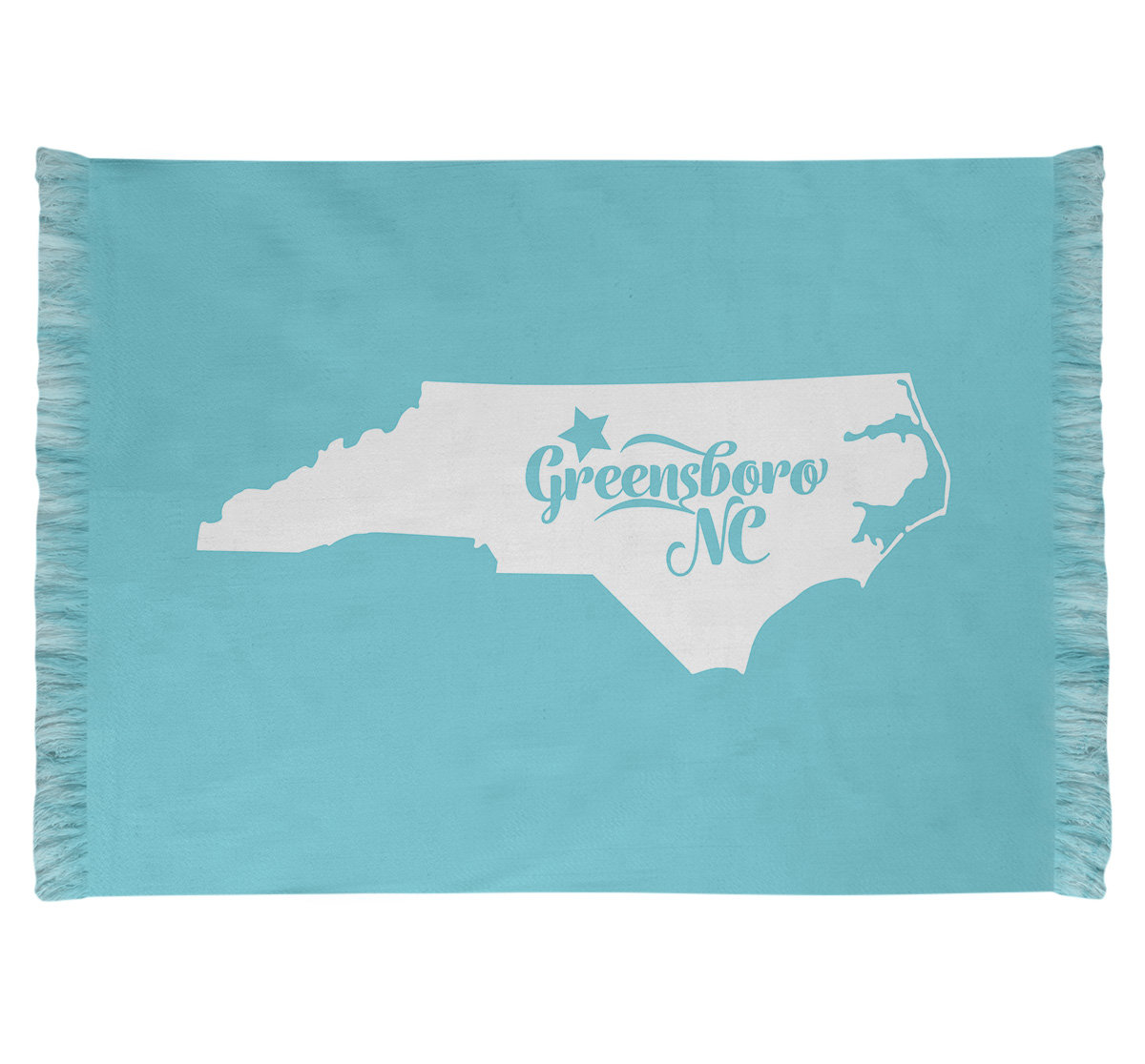 East Urban Home Greensboro North Carolina Blue Area Rug | Wayfair