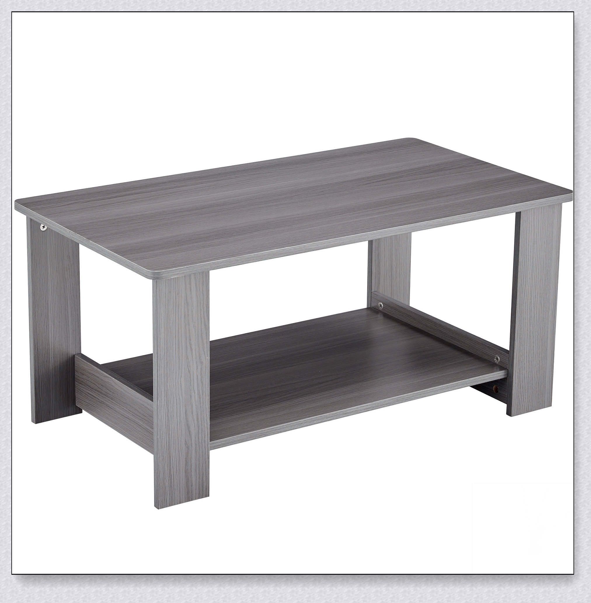 Ebern Designs Modern minimalist gray wood grain double layered ...