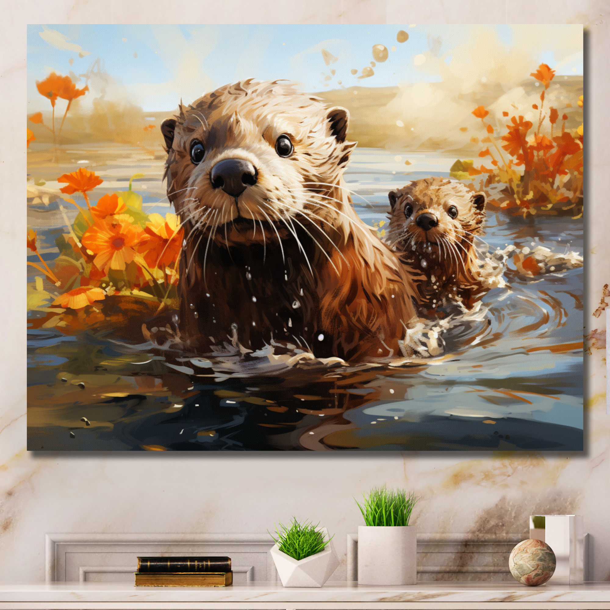 Millwood Pines Brown Otters Odyssey - Animals Wall Art Prints - Wayfair ...