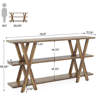 Gracie Oaks Wood Console Table 70-Inch Long Sofa Table, with 3-Tier ...