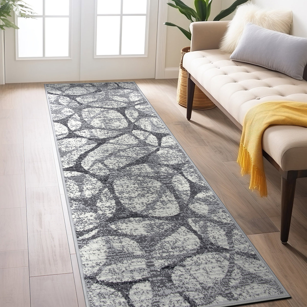 Trent Austin Design® Overbey Abstract Gray/Black/Ivory Area Rug ...