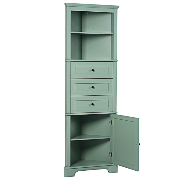 Lark Manor™ Triangle Tall Cabinet With 3 Drawers And Adjustable Shelves ...