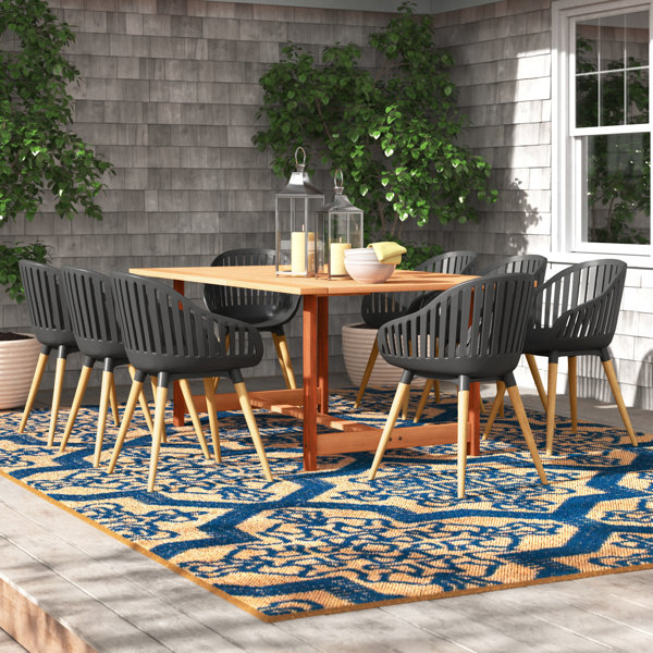 Winston Porter 8 - Person Rectangular Outdoor Dining Set & Reviews ...