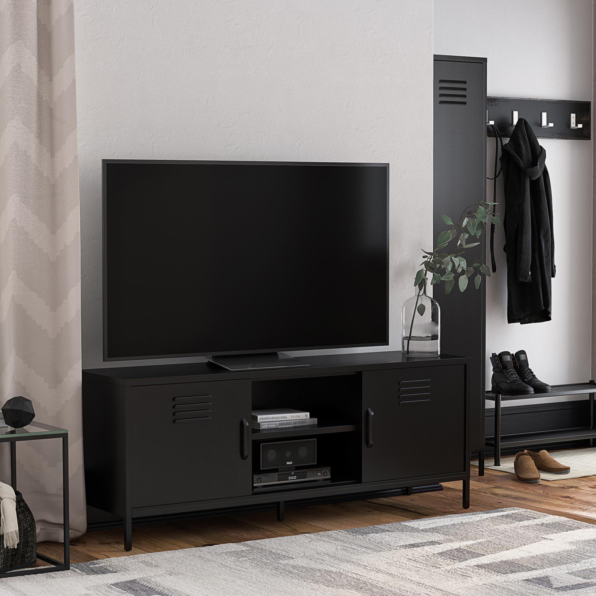 Ebern Designs Mission District Metal Locker-Style TV Stand for TVs up ...
