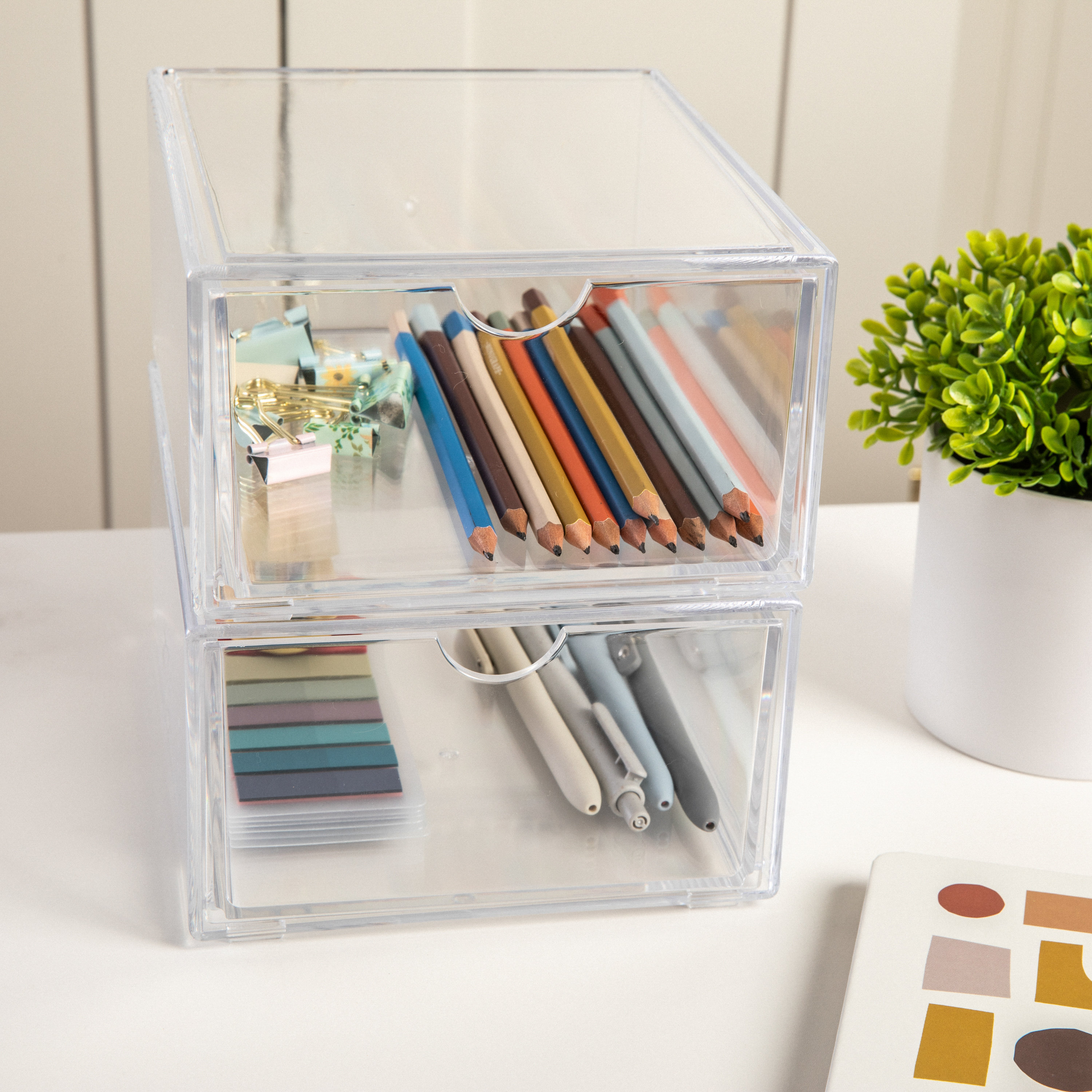 Martha Stewart Thomas Martha Stewart Plastic Desktop Storage Box with ...